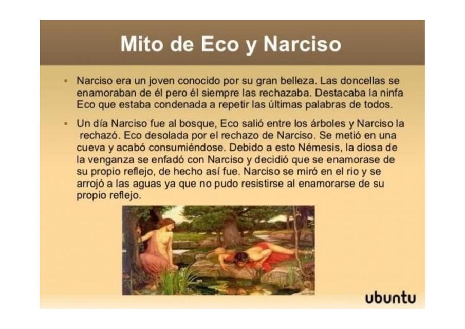 Mito de Eco y Narciso | Tatiana Aracely La Serna Guerrero | uDocz