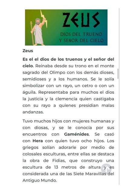 Zeus | Tatiana Aracely La Serna Guerrero | uDocz