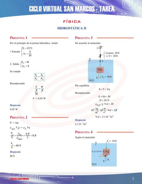 Fisica hidrostatica II | Tatiana Aracely La Serna Guerrero | uDocz