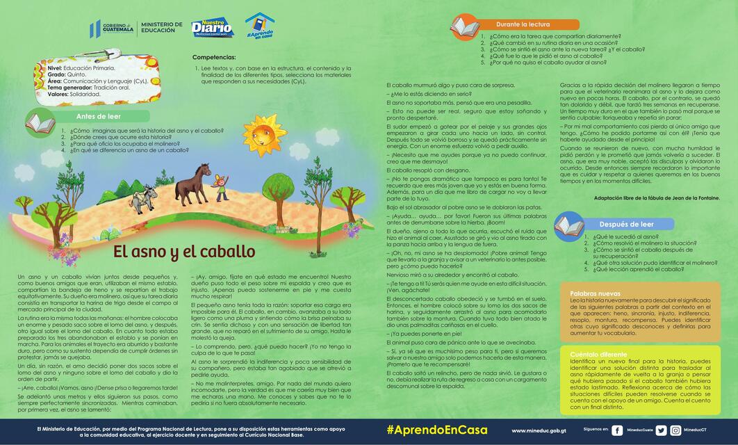 El asno y el caballo pliegos | Emilia Juan Lorenzo | uDocz