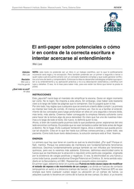 El anti paper sobre potenciales o como ir en contra de la correta ...