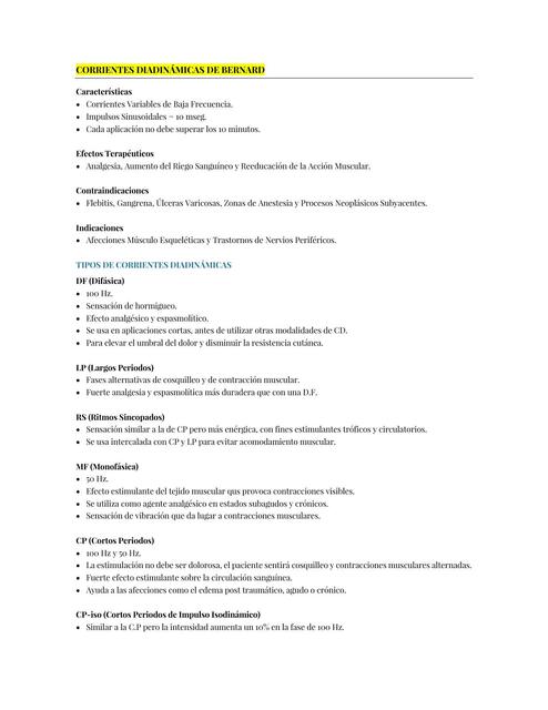 Corrientes diadinámicas de Bernard