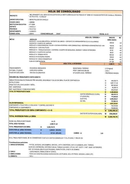 Hoja de Consolidado | Marita Rengifo | uDocz