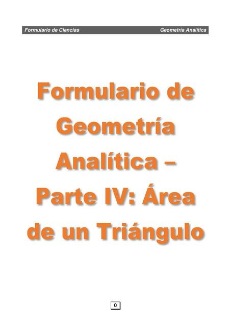 Geometría Analítica Iv área De Un Triángulo Study Ingeniería Udocz