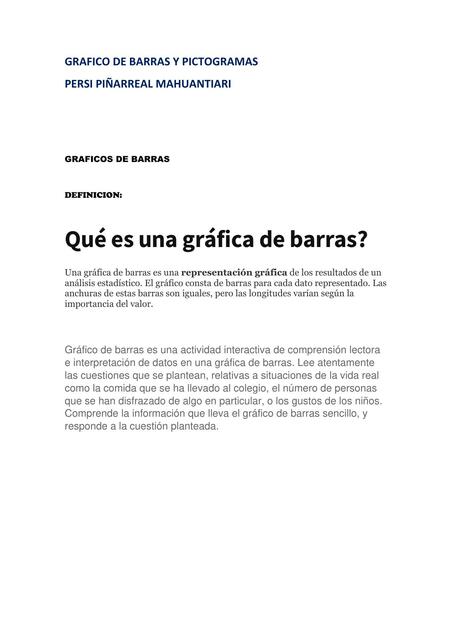 Gráfico de Barras y Pictogramas | Persi | uDocz