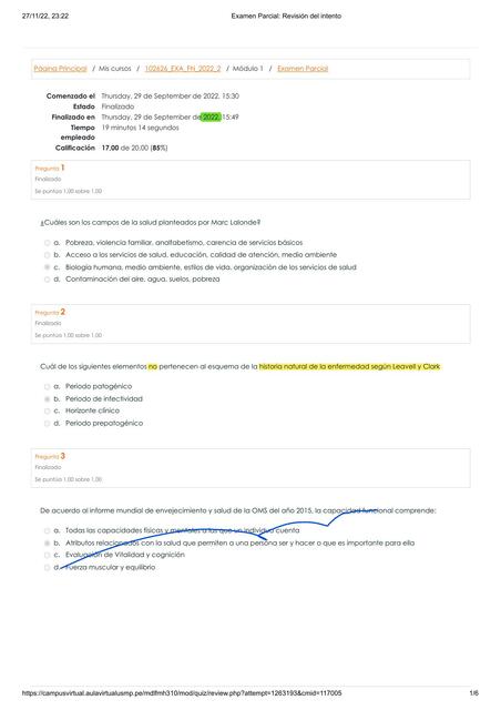 Banco parcial de Salud Pública | Natalie Sosa | uDocz