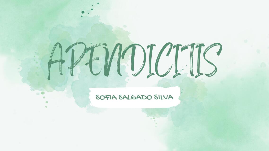 Apendicitis | SOFIA SALGADO SILVA | uDocz