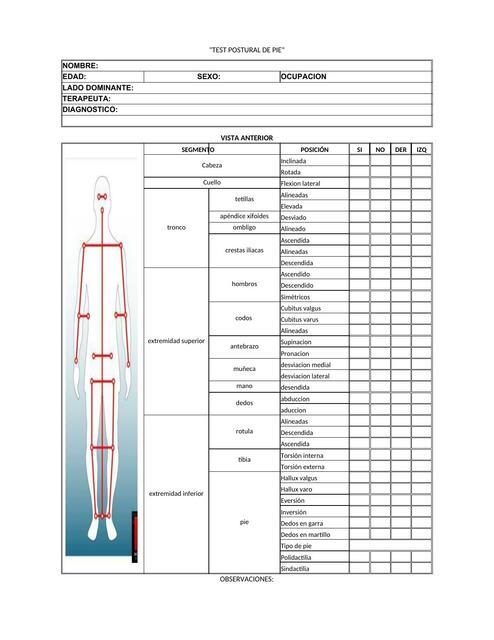 Test postural | Adriana Jiménez | uDocz