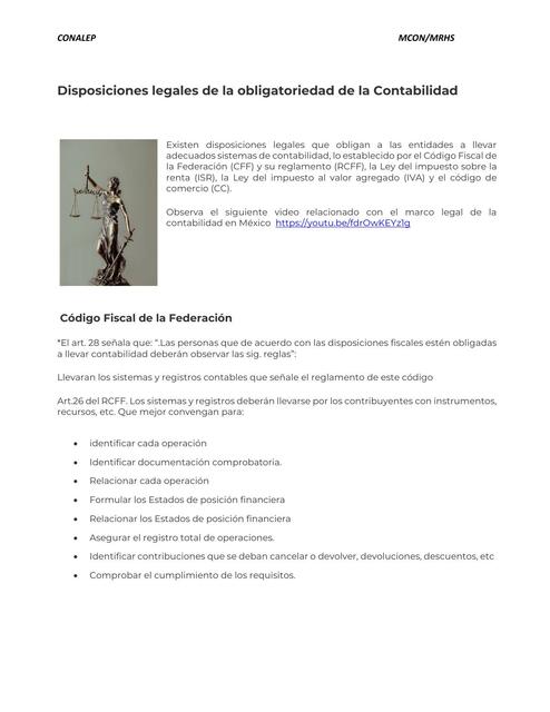Disposiciones Legales de la Obligatoriedad de la Contabilidad | Maria ...
