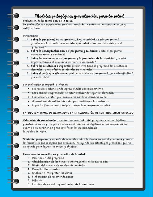 Modelos pedagogicos y evaluacion para la salud | Daniel Saavedra P | uDocz
