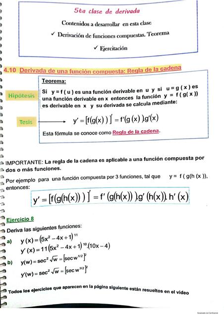 Derivada de función compuesta | Milagros Herrera | uDocz