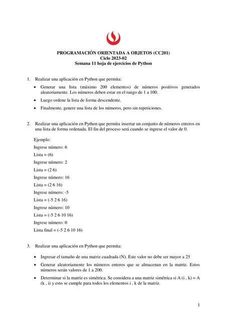 Semana 11 hoja de ejercicios de Python | Luis Alberto | uDocz