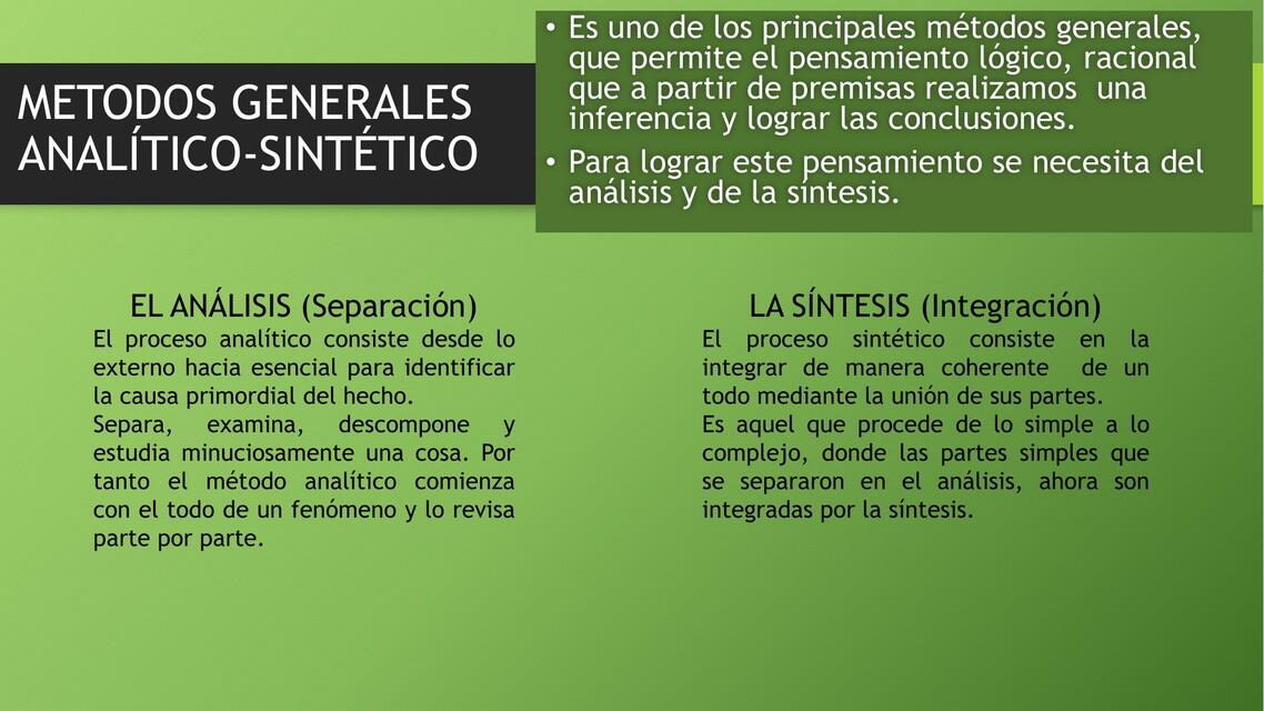 Resúmenes de Método sintético | Descarga apuntes de Método sintético