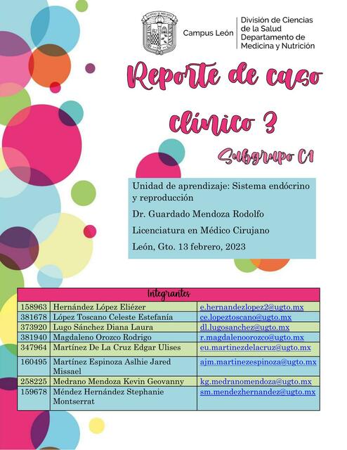 Endocrino, Reporte de caso clínico 3 | Medi_Hami | uDocz