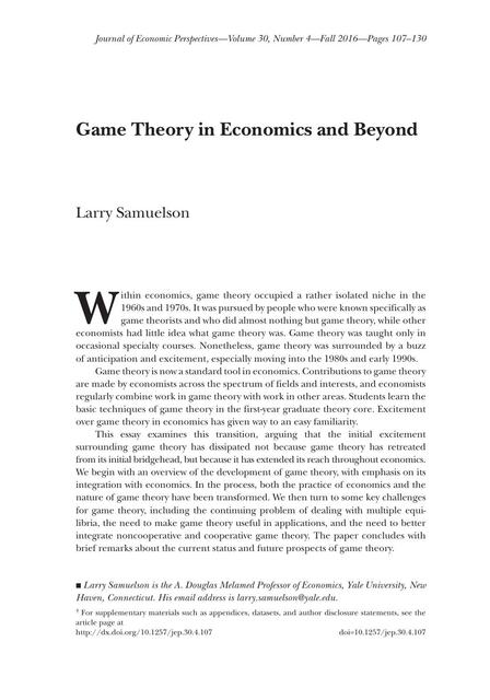 Game Theory in Economics and Beyond | alexia | uDocz