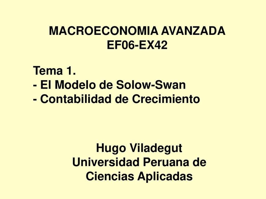 El Modelo de Solow-Swan Contabilidad de Crecimiento | HECMolina | uDocz