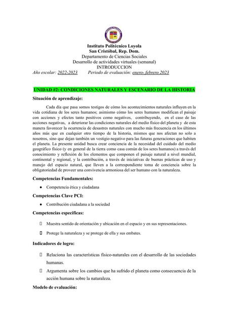 Condiciones Naturales y Escenario de la Historia | Rachel | uDocz