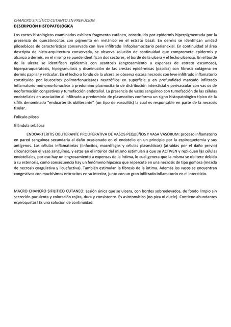 Chancro Sifilítico Cutáneo en Prepucion | Osorio Chiara | uDocz