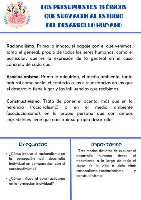 Los presupuestos teóricos que subyacen al estudio del desarrollo humano ...