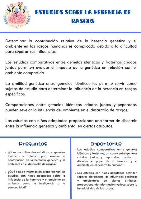 Estudios sobre la herencia de rasgos | Plantillas | uDocz