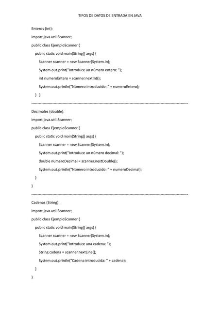 Tipos de datos de entrada en Java | Bladimir Persona | uDocz