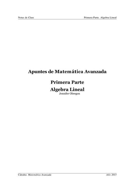 Apuntes de Matemática Avanzada | Jennifer Obregon | uDocz