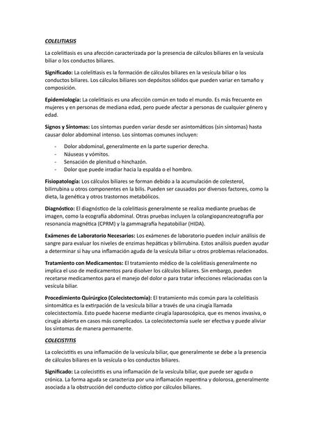 Colelitiasis | Daniel Rosero | uDocz