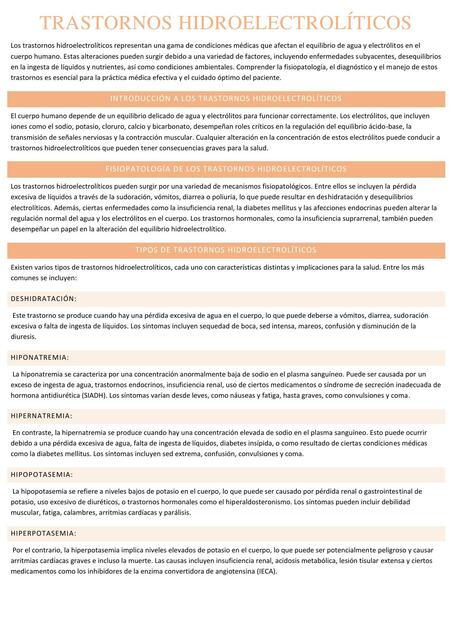 Trastornos Hidroelectrolíticos | Facundo | uDocz