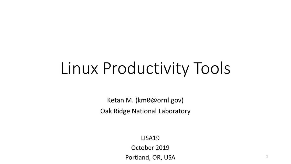 Linux Productivity Tools | Claudia Sifuentes | uDocz