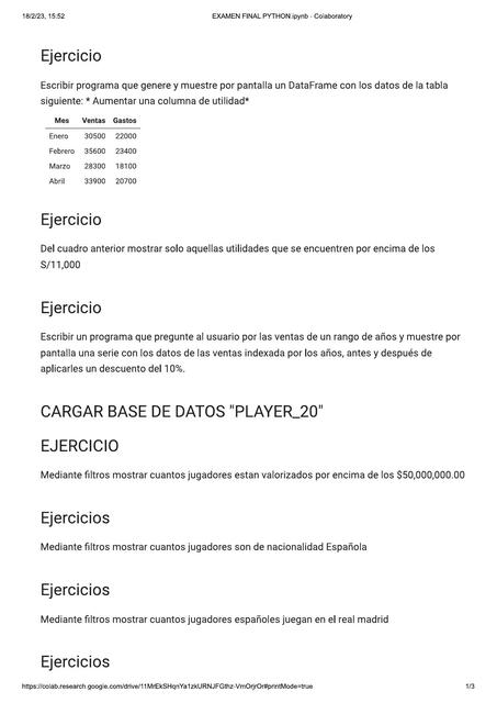 Examen Final Python | uDocz