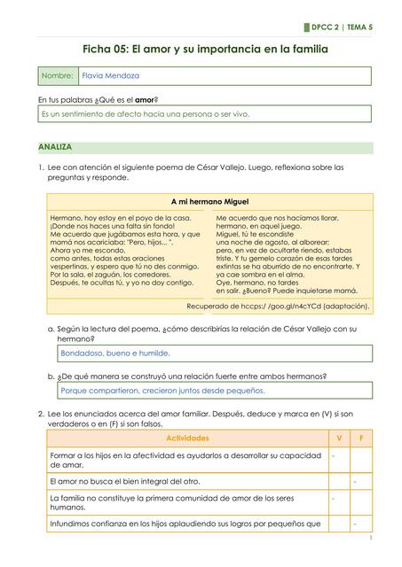 El amor y su importancia en la familia | Flavia | uDocz