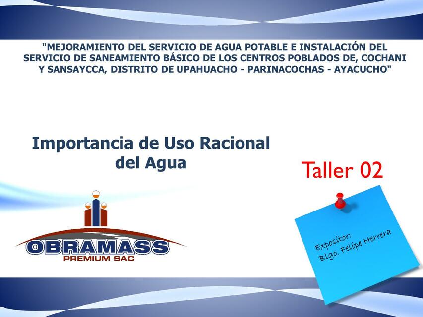 Importancia de Uso Racional del Agua | Jose | uDocz