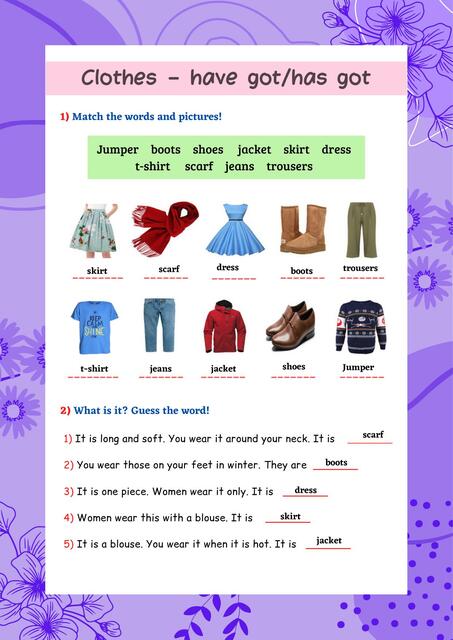 Práctica de "The Clothes Have and Have" | Koralia Vara Meza | uDocz