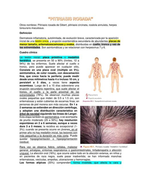 Resúmenes de Pitiriasis de Gilbert | Descarga apuntes de Pitiriasis de ...
