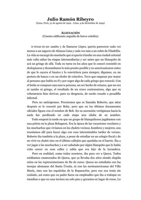 Julio Ramón Ribeyro | Pier | uDocz