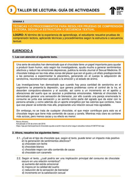 Guía de Actividades de Lectura | Mariana | uDocz