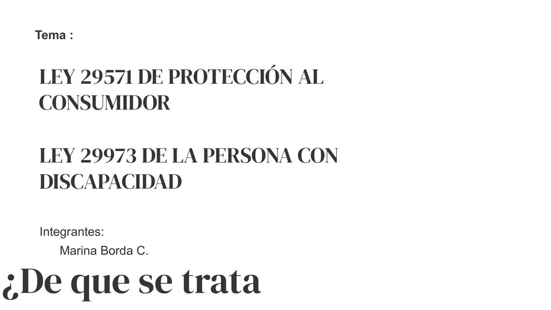 Ley 29571 de protección al consumidor | David | uDocz