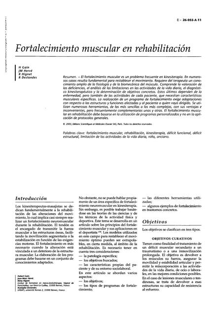 Fortalecimiento Muscular en Rehabilitación | Areli Castro | uDocz