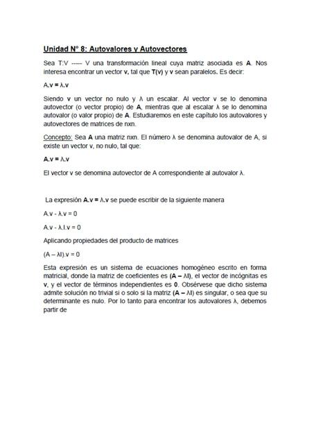 Autovalores y autovectores de álgebra | Ana B. | uDocz