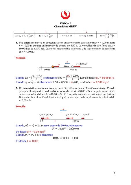 Cinemática: MRUV | Nestor Arturo | uDocz