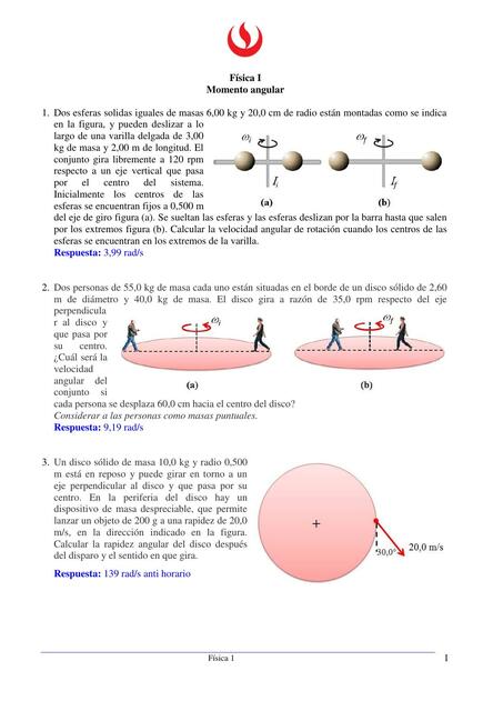 Ejercicios propuestos de Momento angular PREG | Nestor Arturo | uDocz