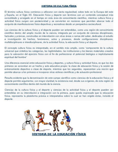 Historia De Cultura Física | Anon | uDocz