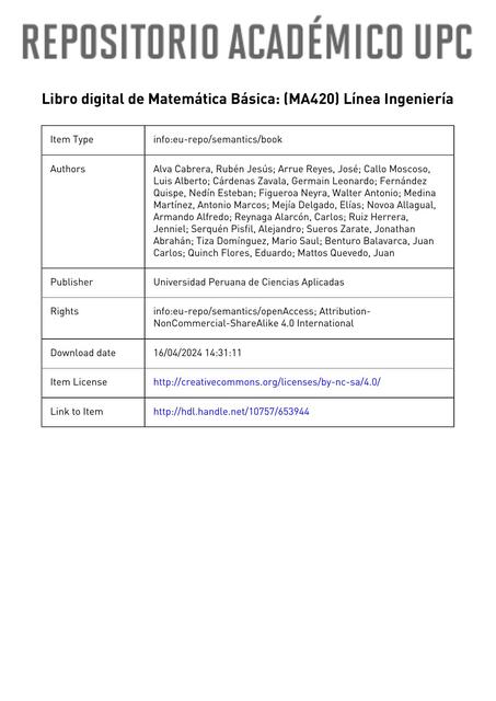 Libro Matematica Basica | uDocz