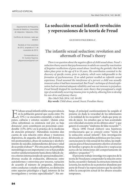 La seducción sexual infantil: revolución y repercusiones de la teoría de Freud | Dayana | uDocz