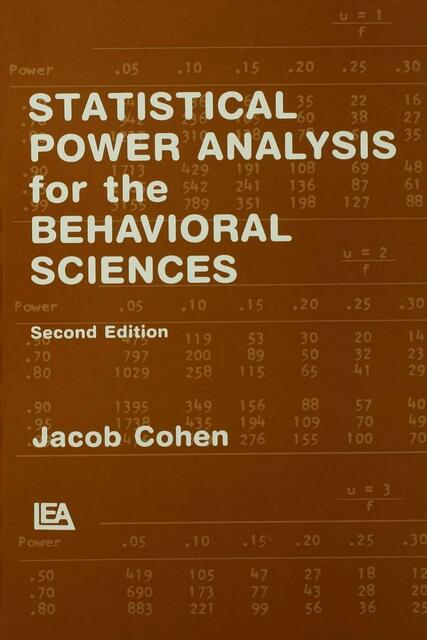 Statistical Power Analysis for the Bechavioral Sciences | MELODY | uDocz