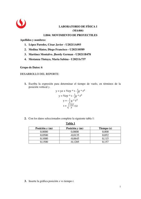 Movimiento de Proyectiles | Dayana | uDocz