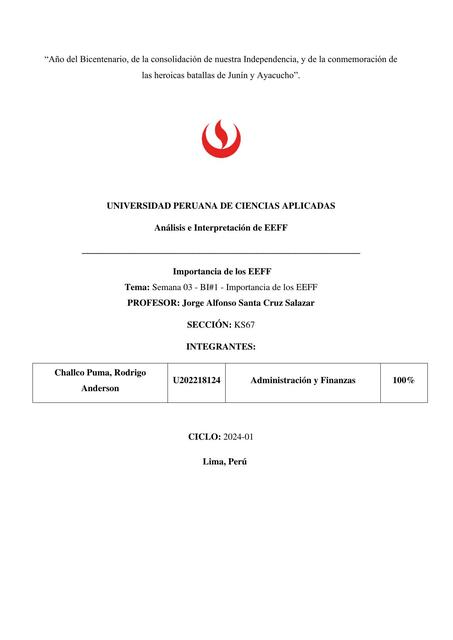 Analisis e interpretacion de EEFF | Rodrigo | uDocz