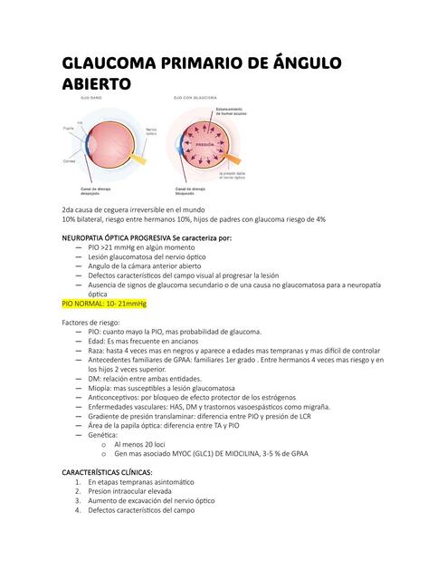 Glaucoma primario de ángulo abierto | MEDIKA NOTES | uDocz