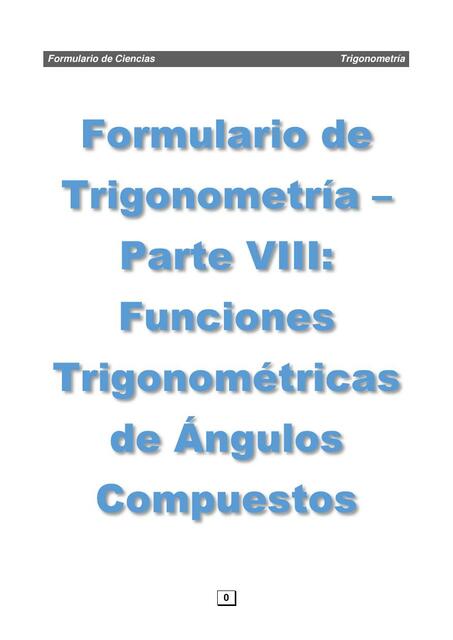 Trigonometría VIII - Funciones Trigonométricas de Ángulos Compuestos | Study Ingeniería | uDocz