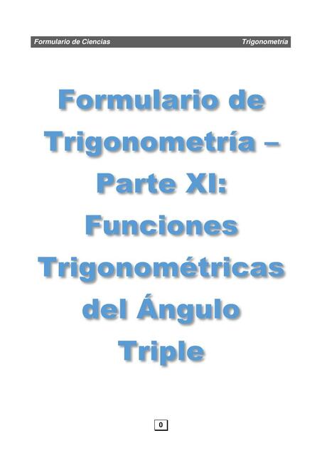 Trigonometría XI - Funciones Trigonométricas del Ángulo Triple | Study ...